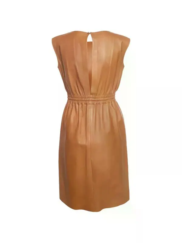 Gucci Sleeveless Drawstring-waist Mini Dress - Brown