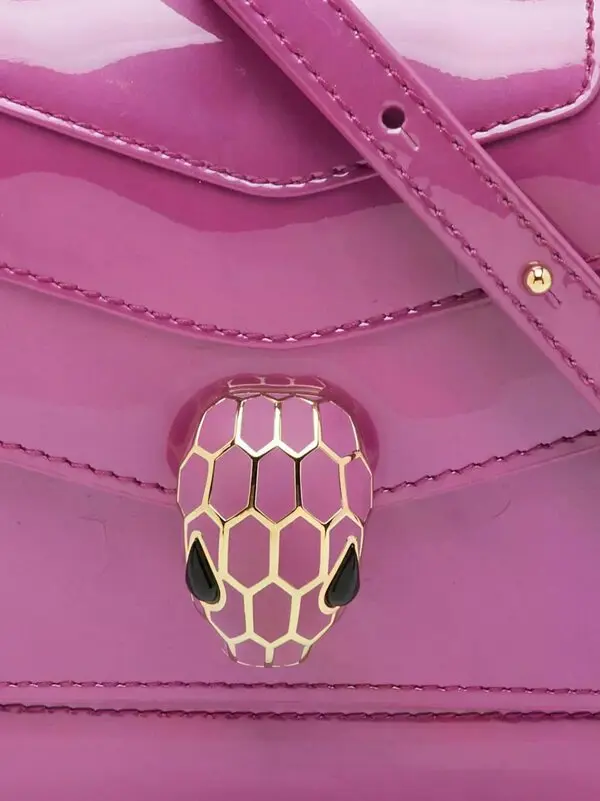 BVLGARI Serpenti Forever Patent Leather Shoulder Bag - Purple