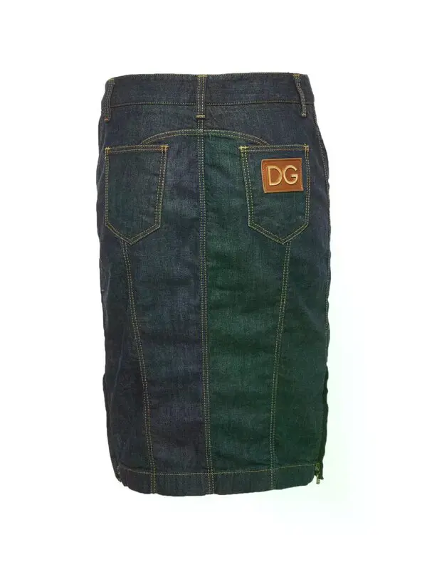Dolce & Gabbana Logo-patch Denim Pencil Skirt