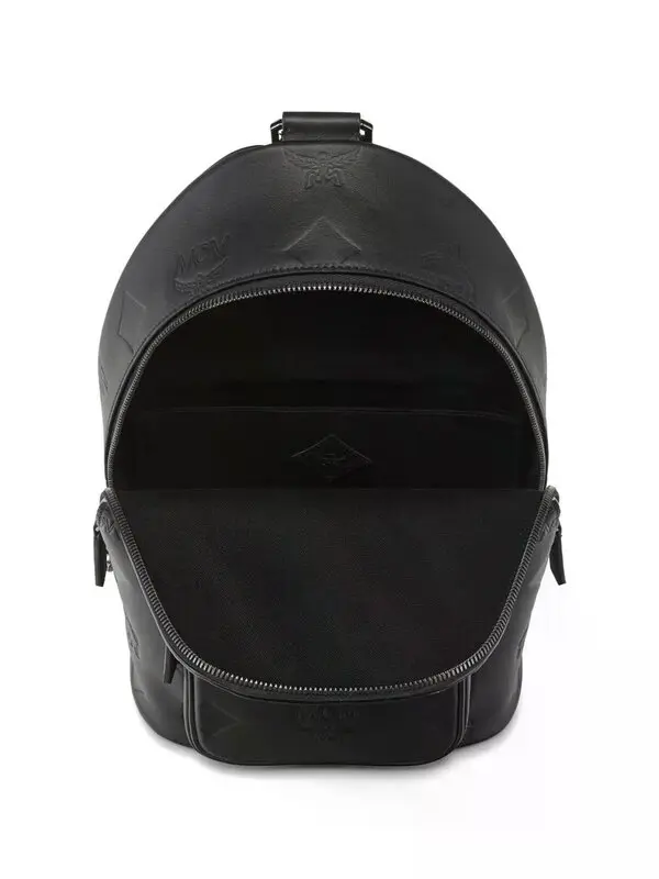 Mcm Aren Embossed Monogram Messenger Bag