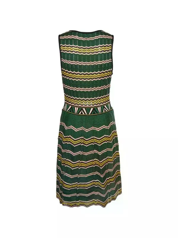 Missoni Zigzag Knitted Midi Dress - Green