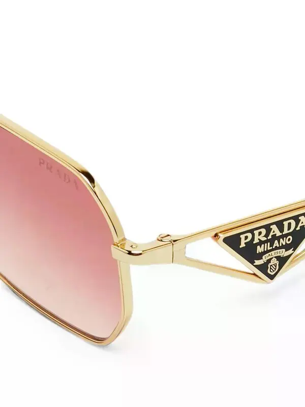 Prada Triangle-logo Rectangle-frame Sunglasses