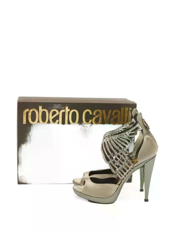 Roberto Cavalli Crystal-embellished Platform Sandals
