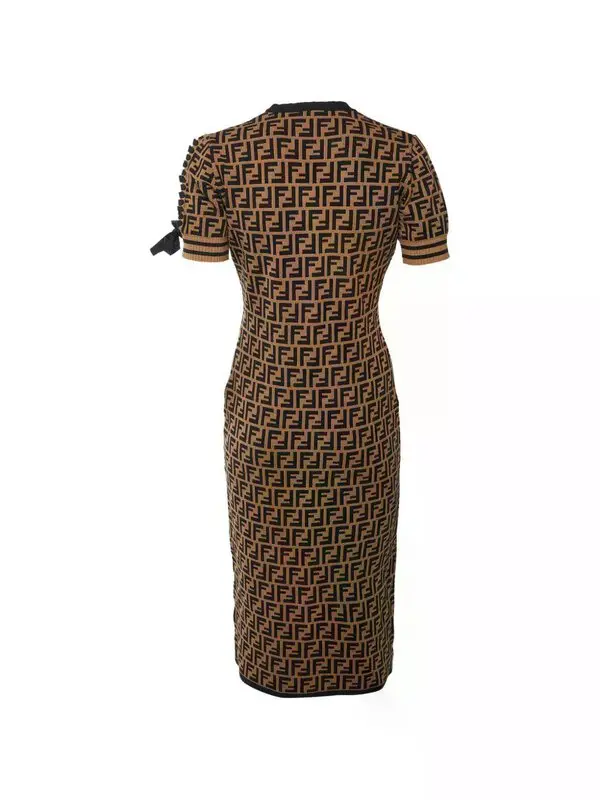Fendi Zucca Jacquard Midi Dress