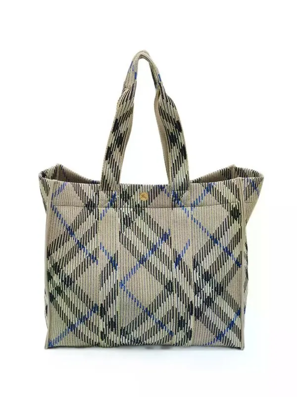 Burberry Check Knitted Tote Bag