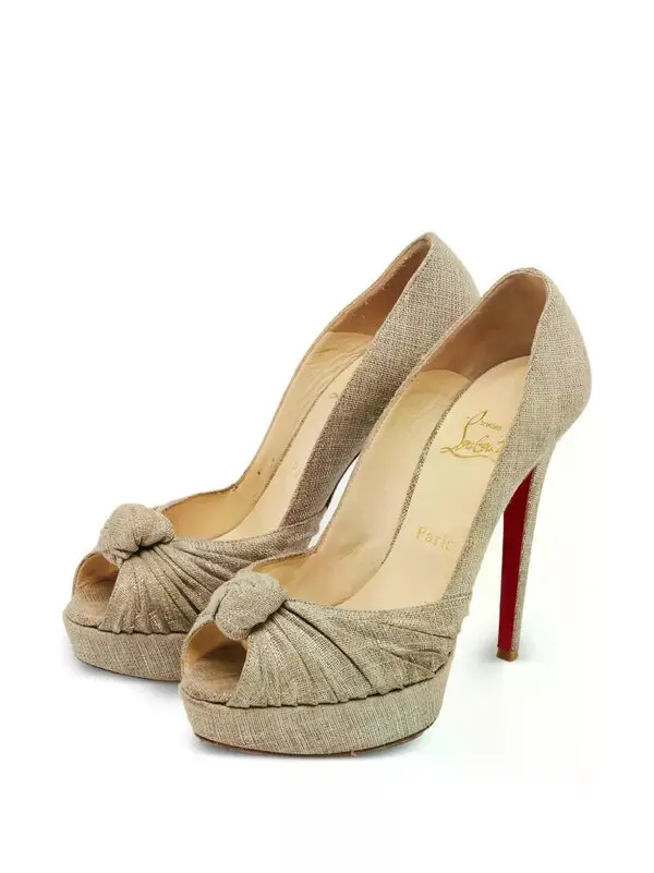 CHRISTIAN LOUBOUTIN Jenny Knotted Peep-toe Pumps