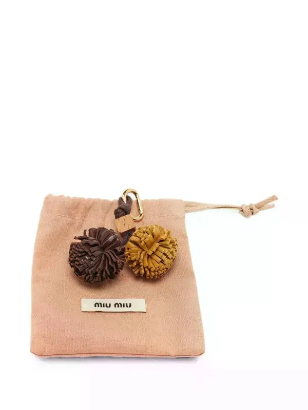 Miu Miu Pompom Leather Bag Charm