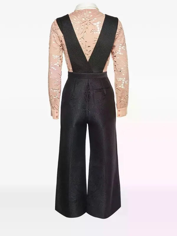 SELF-PORTRAIT Botanical Crest Jacquard Jumpsuit