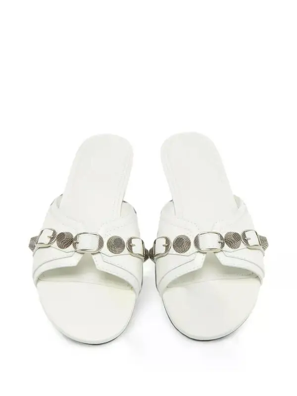 Balenciaga Le Cagole Leather Flat Sandals