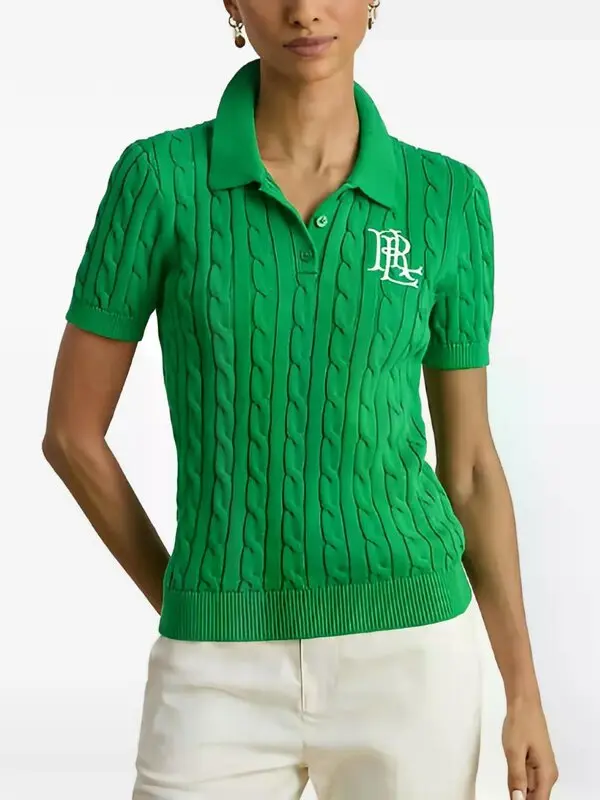 Ralph Lauren Cable-knit Cotton Polo Sweater - Green