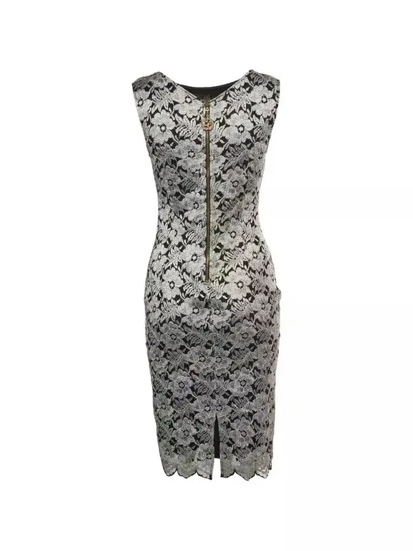 Roberto Cavalli Floral Jacquard V-back Midi Dress