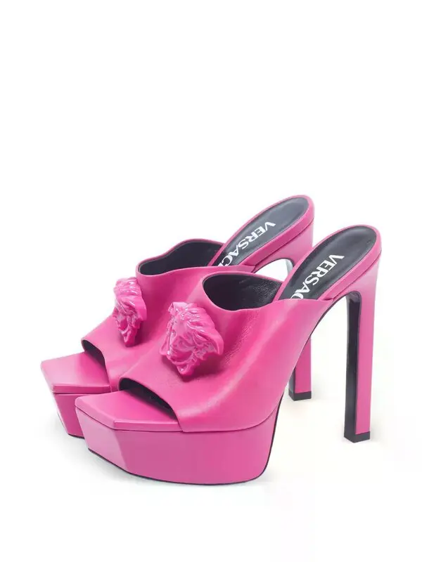 Versace La Medusa Plaque Platform Mules