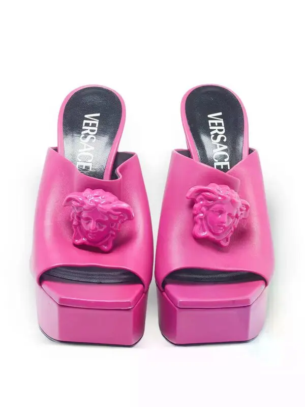 Versace La Medusa Plaque Platform Mules