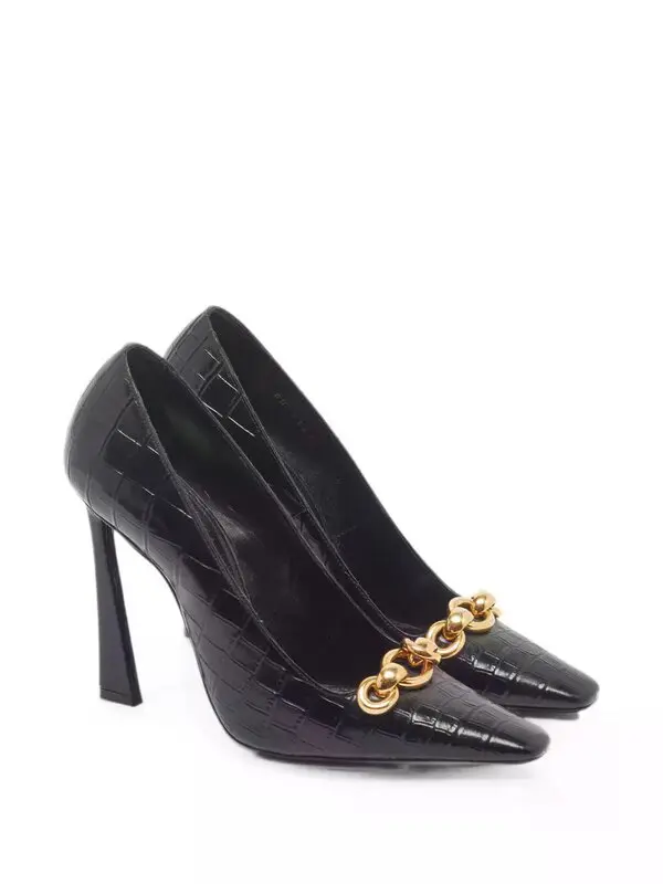 Saint Laurent Silvana Croc-embossed Pumps