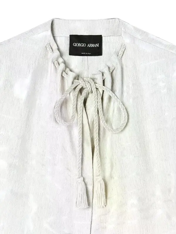 Giorgio Armani Jacquard Drawstring Jacket With Tassel Detail