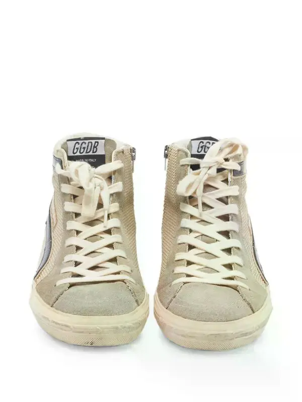 GOLDEN GOOSE Slide Distressed High-top Sneakers