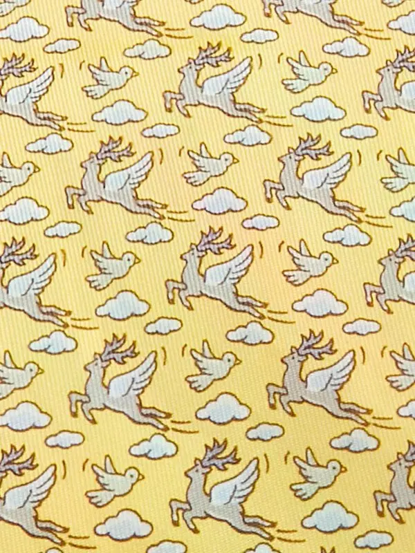 Hermès Silk Flying Reindeer Neck Tie