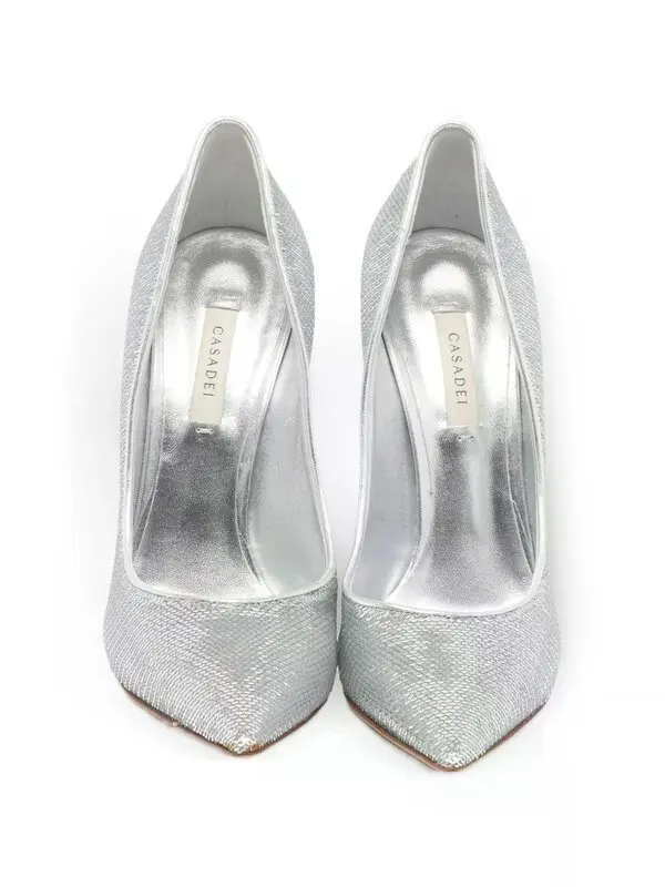 Casadei Blade Sequined Pumps - Silver