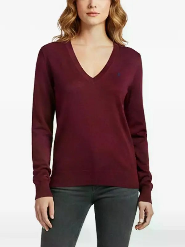 Ralph Lauren V-neck Long-sleeve Sweater - Red