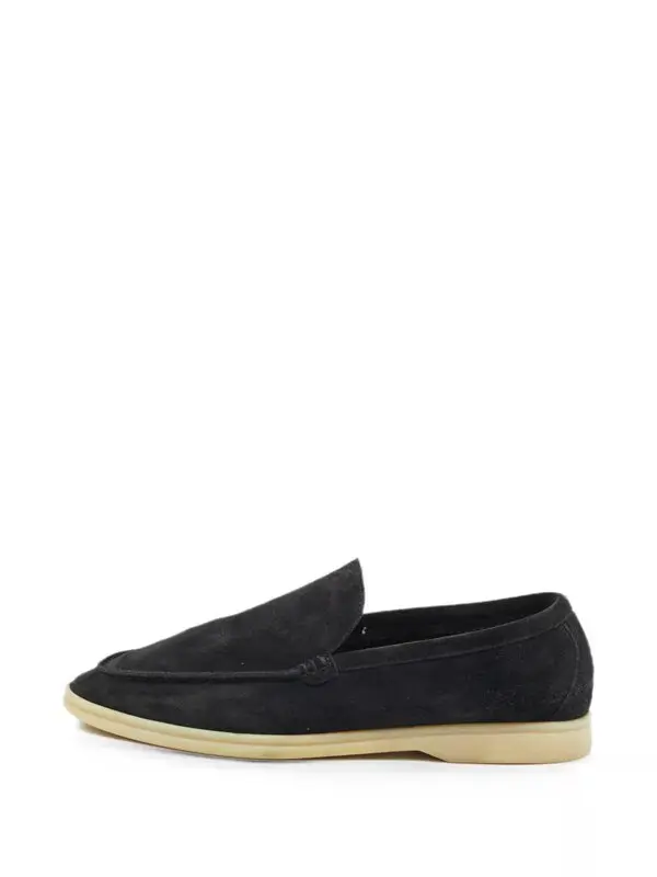 Loro Piana Suede Almond Toe Slip-on Loafers