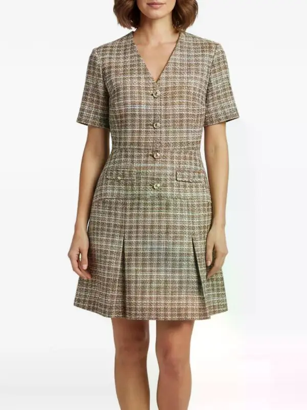 Maje Tweed Buttoned Mini Dress
