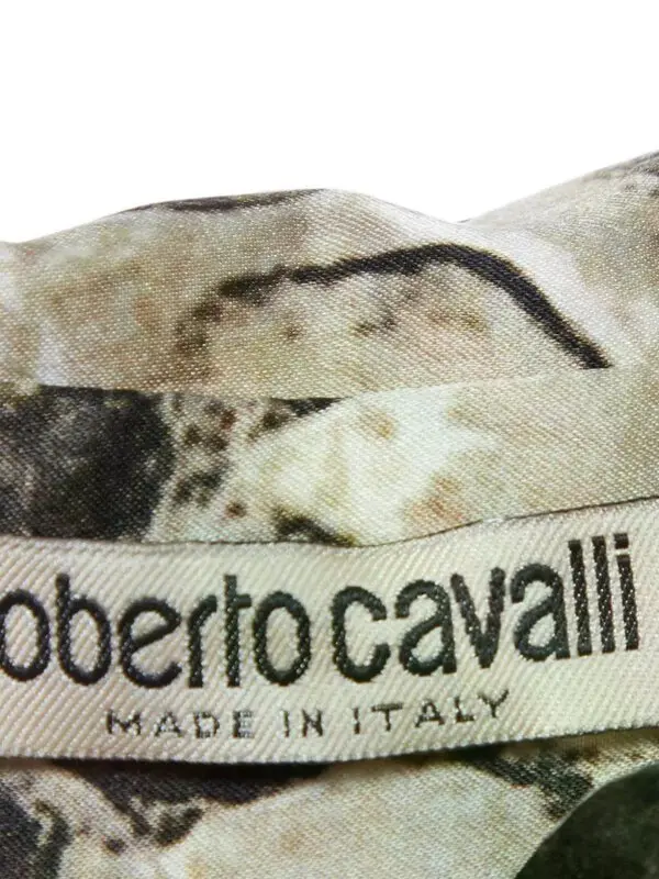 Roberto Cavalli Snakeskin-print Asymmetrical Midi Dress