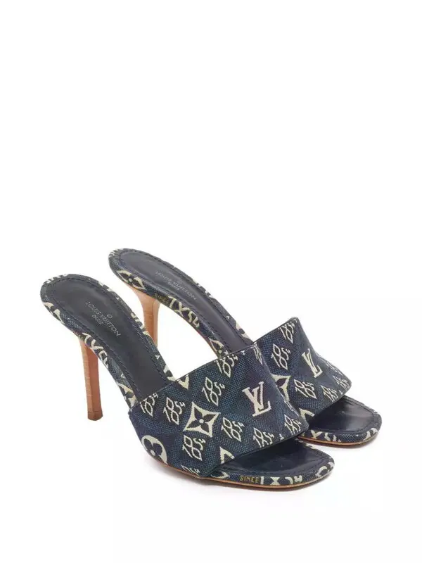 LOUIS VUITTON Since 1854 Monogram Canvas Stiletto Heeled Sandals
