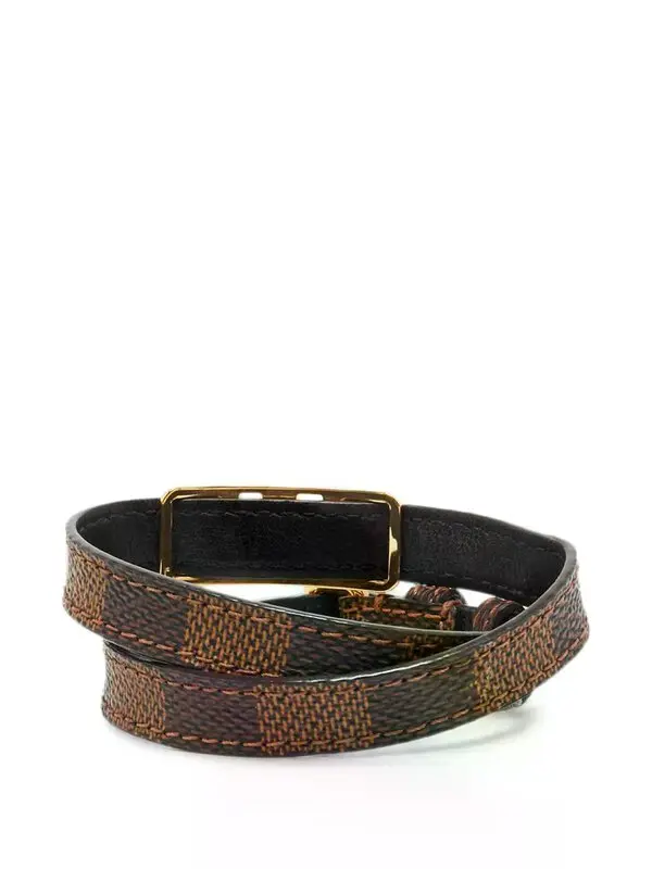 LOUIS VUITTON Damier Ebène Double-wrap Bracelet