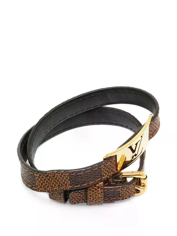 LOUIS VUITTON Damier Ebène Double-wrap Bracelet