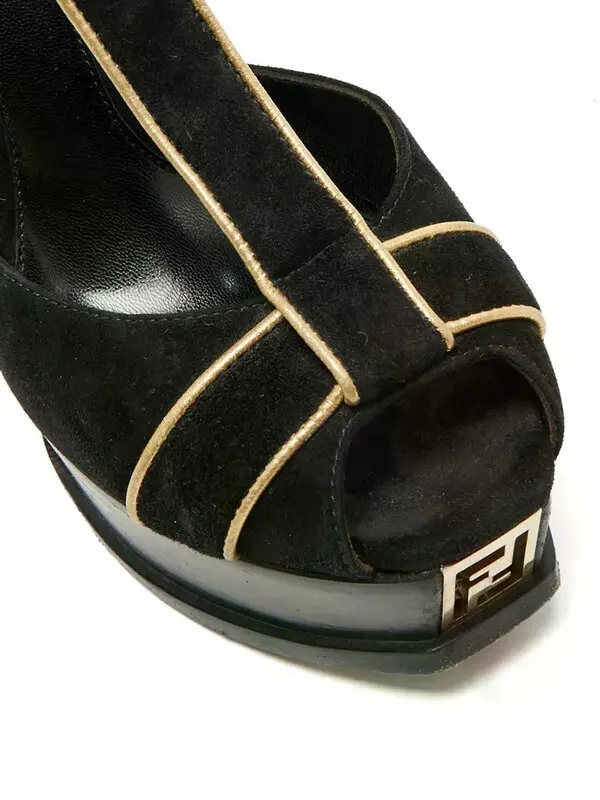 Fendi Spuntata Suede Heeled Sandals