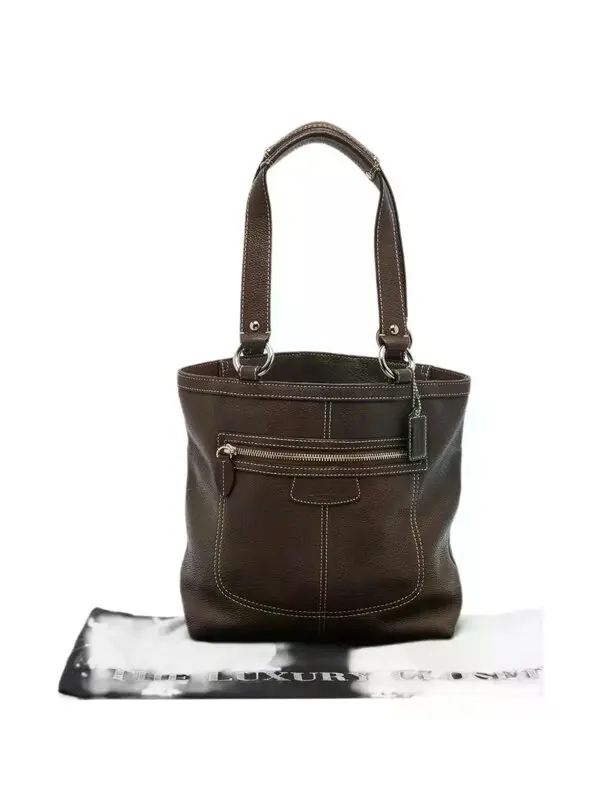 COACH Penelope Leather Tote Bag - Brown