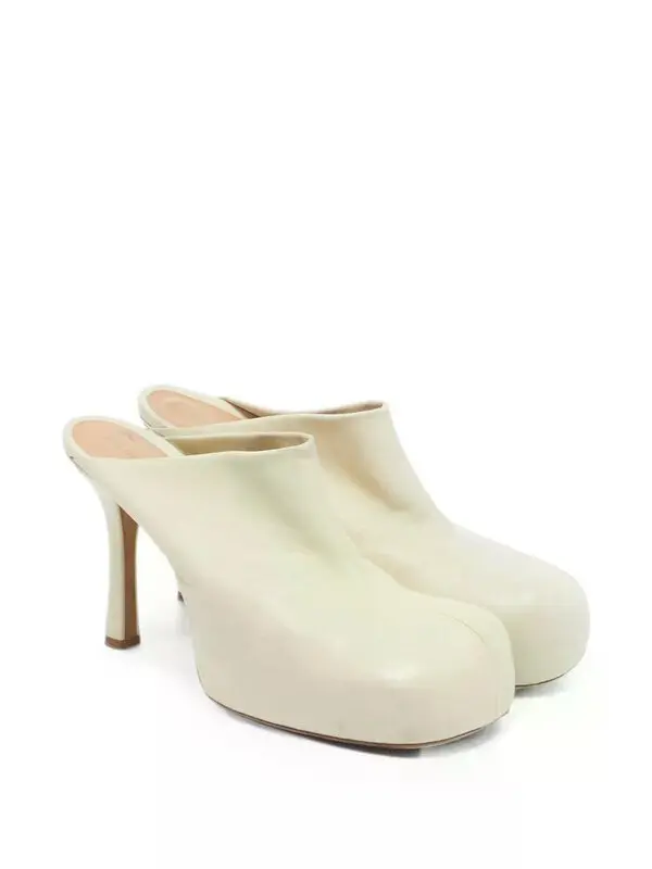 Bottega Veneta Dot Leather Heeled Mules - Neutrals