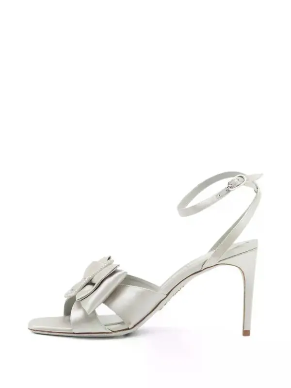 Rene Caovilla Bow-embellished Heeled Sandals - Grey