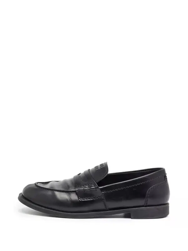 Miu Miu Embossed Logo Leather Loafers
