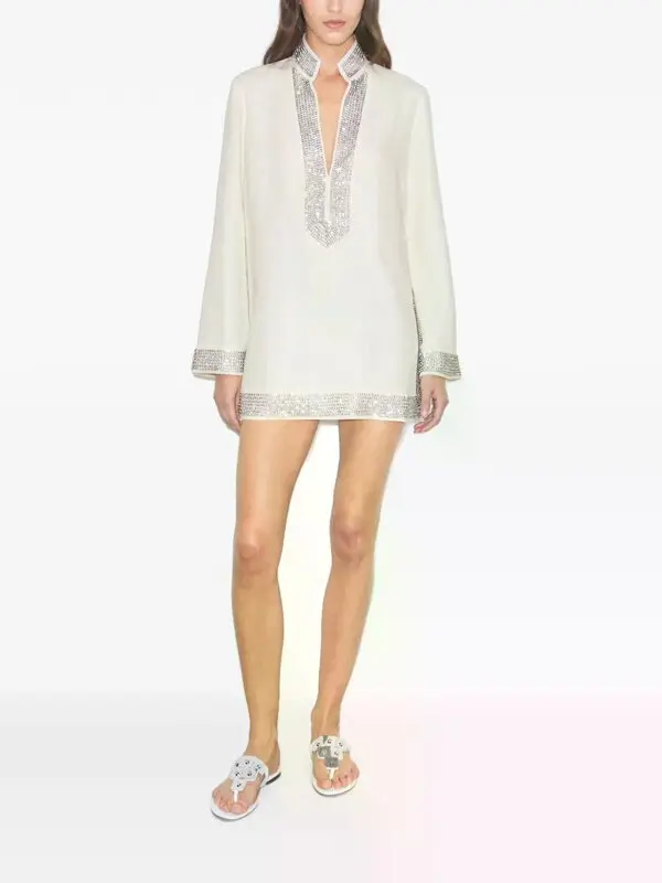 Tory Burch Embellished Linen Tunic