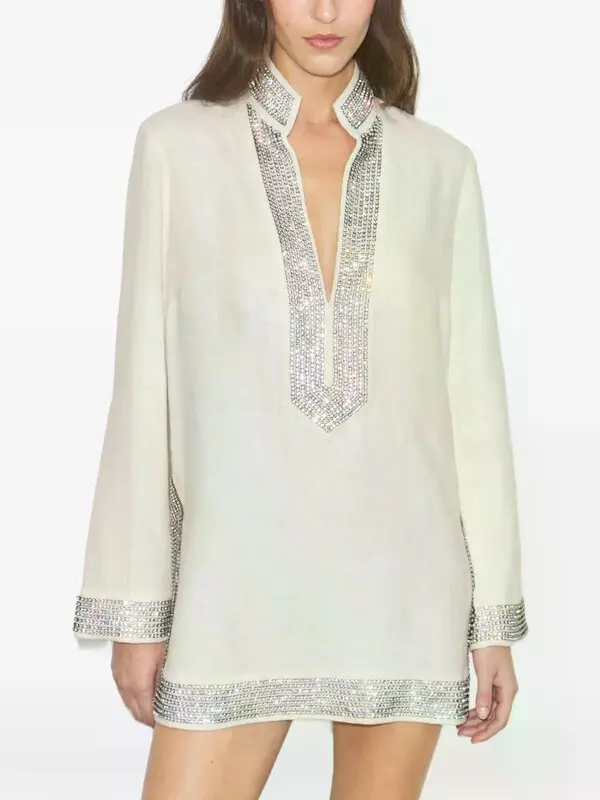 Tory Burch Embellished Linen Tunic