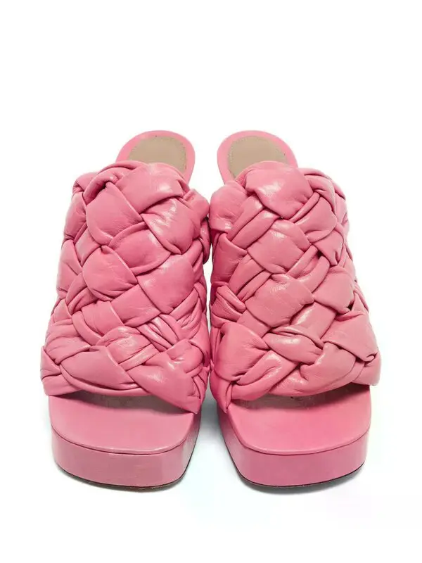 Bottega Veneta Intrecciato Leather Heeled Sandals