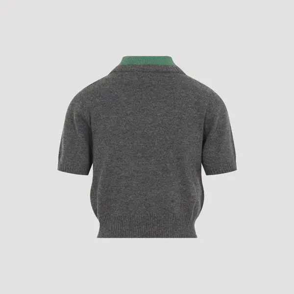 Miu Miu Layered Wool & Cashmere V-neck Sweater With Integrated Turtleneck