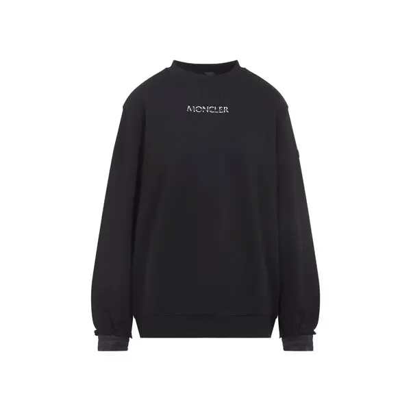 Moncler Cotton Jersey Sweatshirt With Logo Print