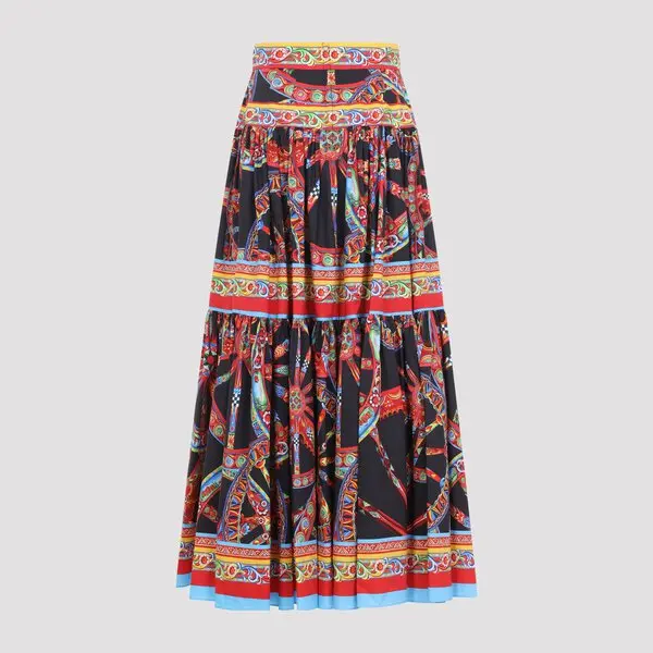 Dolce & Gabbana Carretto Print Poplin Maxi Skirt - Multicolor