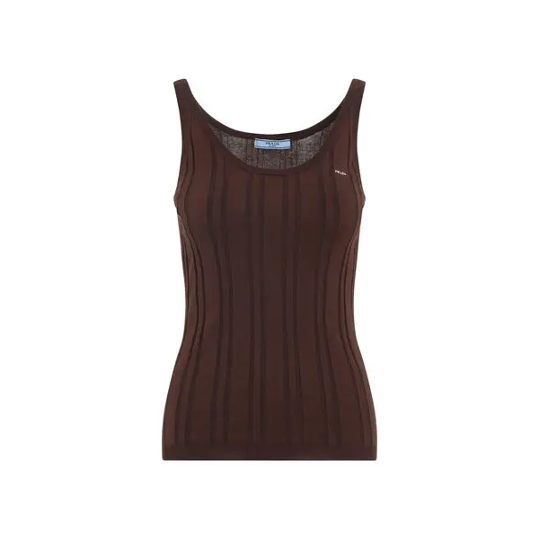 Prada Ribbed Knit Tank Top