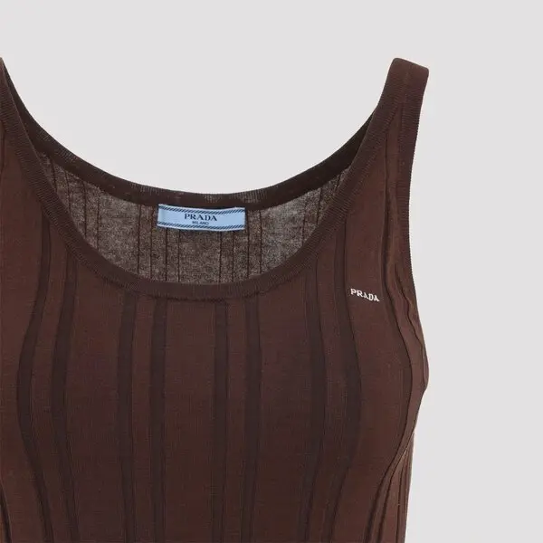 Prada Ribbed Knit Tank Top