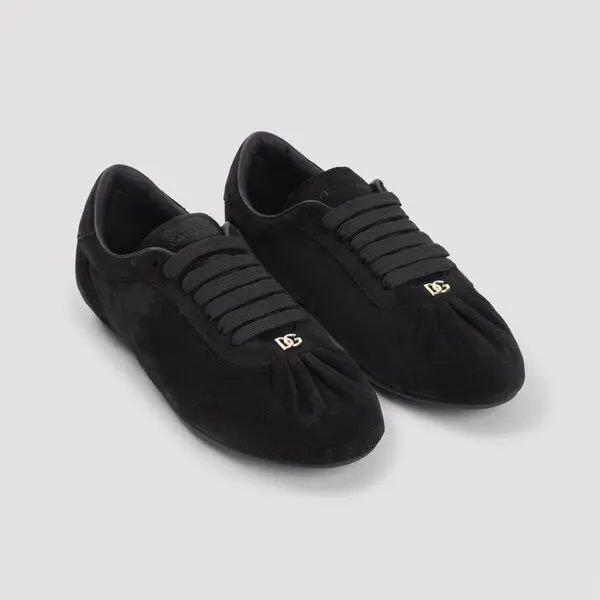 Dolce & Gabbana Suede Low-top Sneakers With Dg Logo