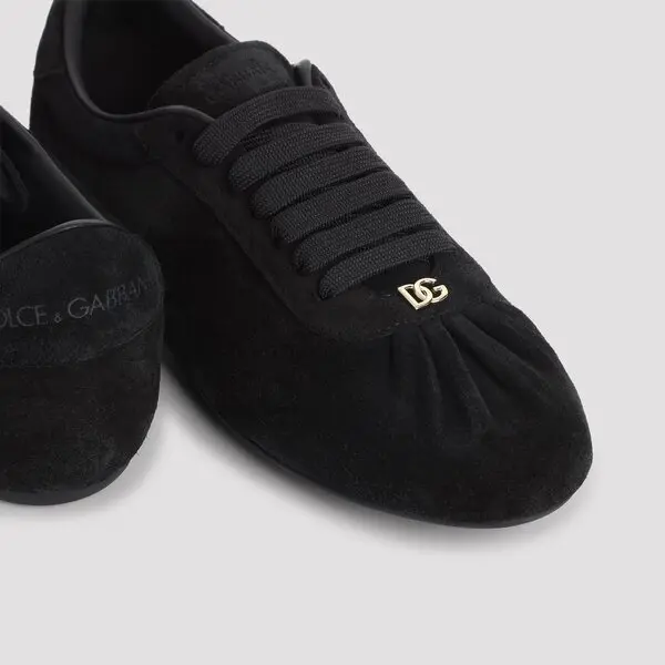 Dolce & Gabbana Suede Low-top Sneakers With Dg Logo