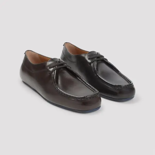 JIL SANDER Cacao Leather Lace-up Shoes