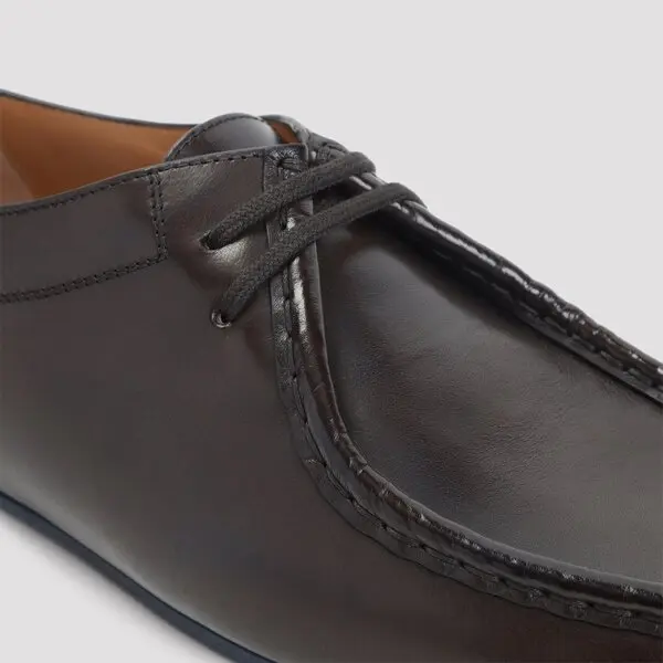 JIL SANDER Cacao Leather Lace-up Shoes