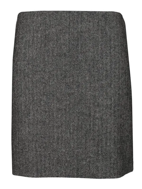 BLAZÉ MILANO Coci" Mini Skirt In Virgin Wool Blend - Gray