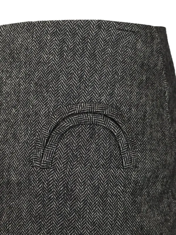 BLAZÉ MILANO Coci" Mini Skirt In Virgin Wool Blend - Gray