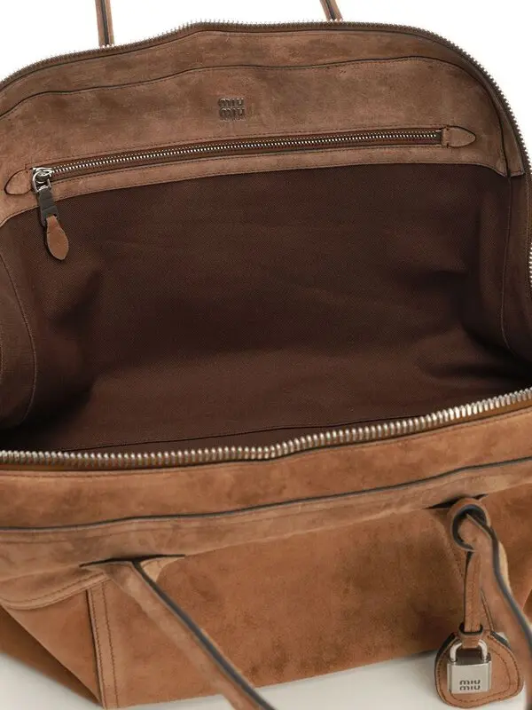 Miu Miu Vivant Suede Bag - Brown