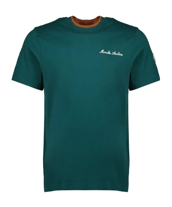 Moncler Logo Embroidered Crewneck T-shirt - Blue